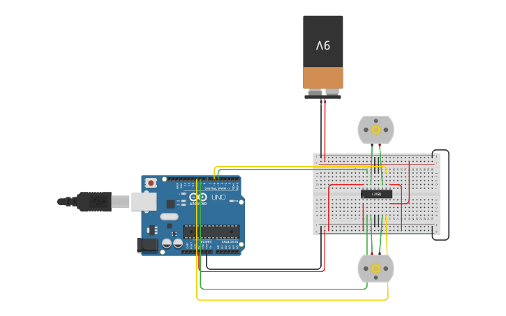 Circuit design Simple Motor Driver circuit - Tinkercad