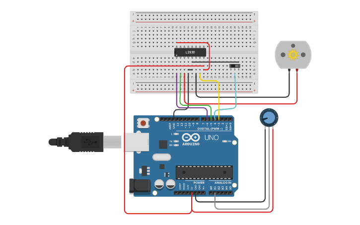 Circuit design Ponte H - Tinkercad