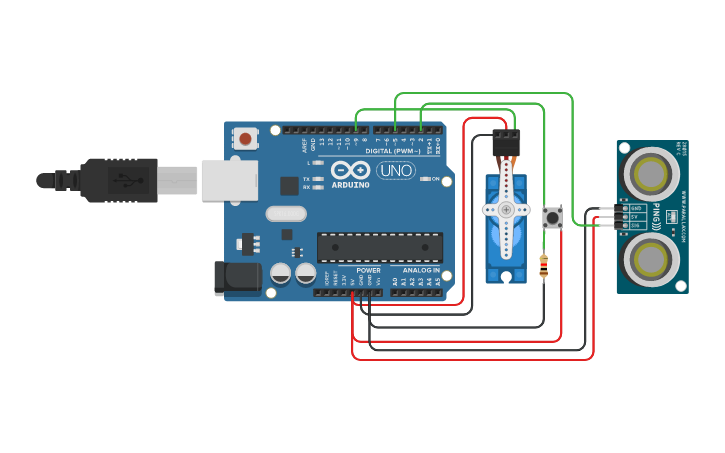 Circuit design servomotor - Tinkercad