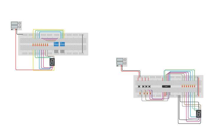 Circuit design 7 SEGMENT DISPLAY AND DECODER - Tinkercad