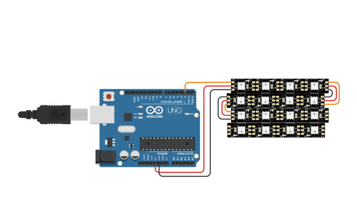 Circuit design LED Matrix OL2020_0 - Tinkercad