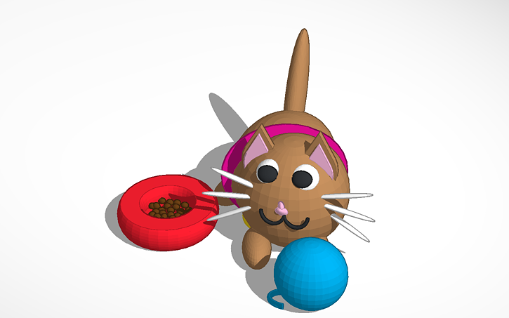 3D design Cute cat - Tinkercad