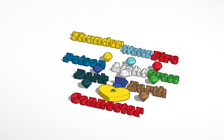 3D design Gems of power - Tinkercad