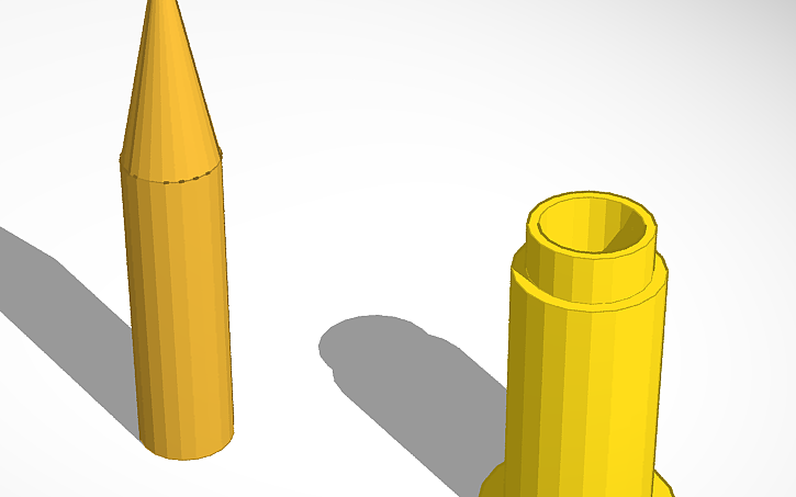 3D design bullet case and bullet | Tinkercad