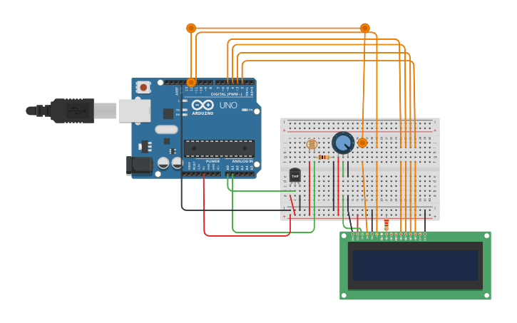 Circuit design Weather Station - Tinkercad