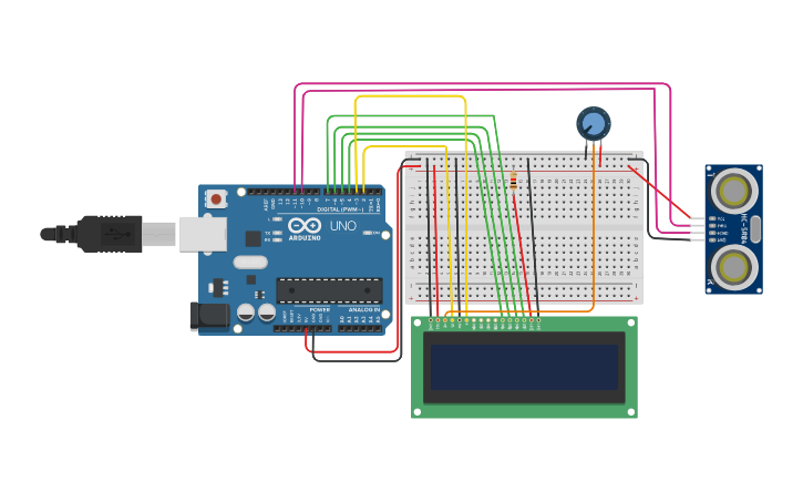 Circuit Design To Measure Distance Using Ultrasonic Sensor And Arduino