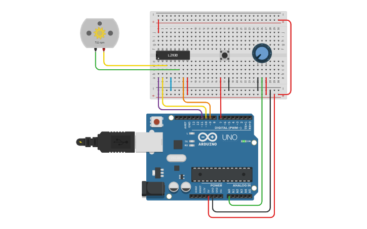 Circuit design GROUP 3; LAB FEEDBACK ON DC MOTOR CONTROL | Tinkercad