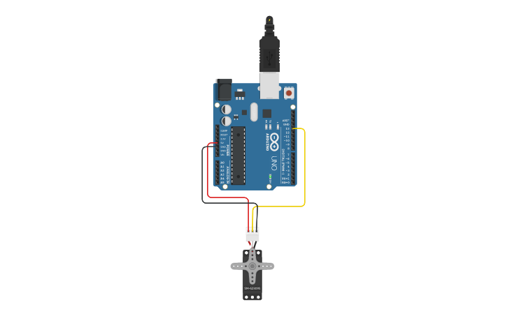 Circuit design EX02 Micro Servo Motor (สีดำ) - Tinkercad