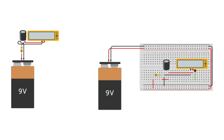 Circuit Design Capacitor Charging Circuit With Multimeter Breadboard