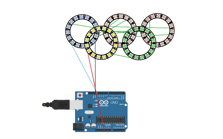 Circuit design neopixel art | Tinkercad
