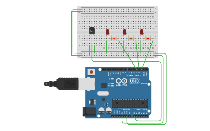 Circuit design Arduino: Temperature sensor | Tinkercad Circuit design Arduino: Temperature sensor | Tinkercad