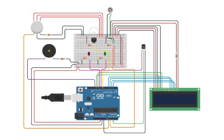 Circuit design Arduino based Weather Station - Tinkercad