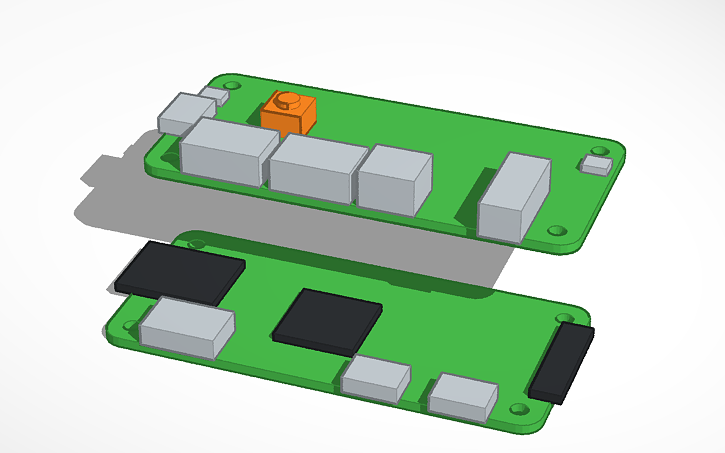 3D design Raspberry Pi Zero W + Seedstudio respeaker 2 mic - Tinkercad