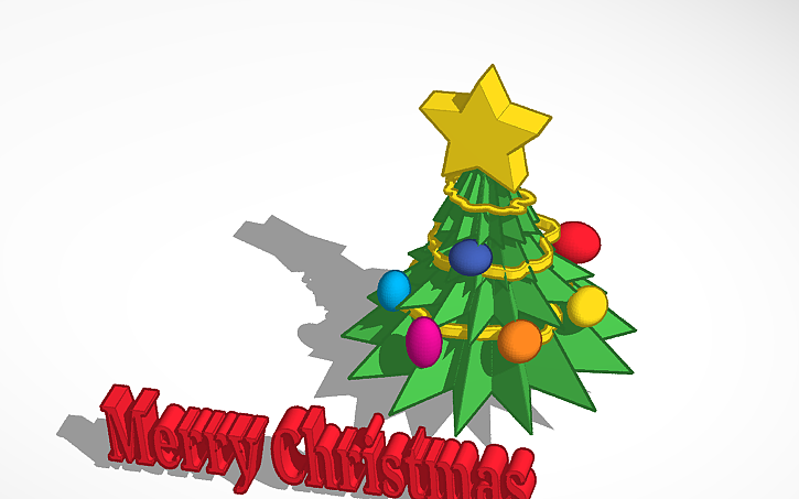 3D design Merry Christmas Christmas - Tinkercad