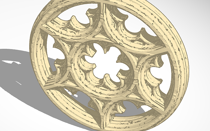 3D design Gothic Rose Window tracery small - Tinkercad