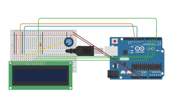 Circuit Design Lcd 16x2 Tinkercad