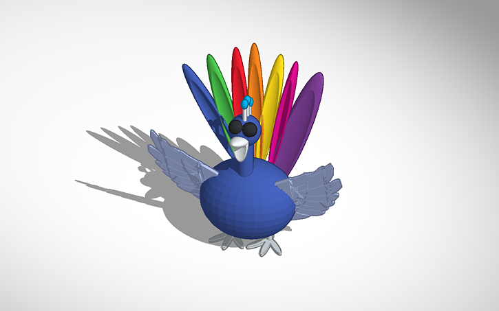 3D design peacock - Tinkercad