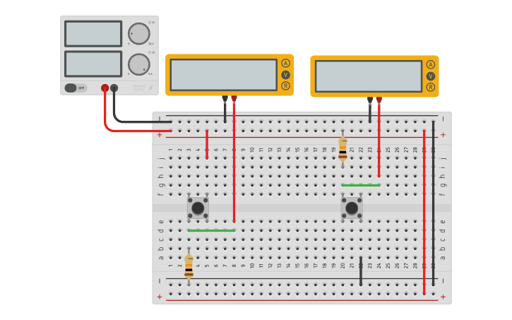 Circuit design Pull up and Pull down - Tinkercad