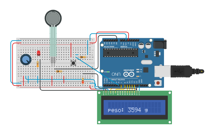 Circuit Design Sensor De Peso Tinkercad