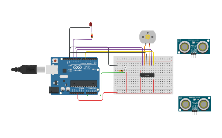 Circuit design light sensor motor - Tinkercad