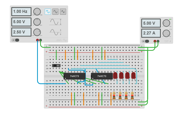 Circuit Design 4 Bit Asynchronous Down Counter Tinkercad 8813