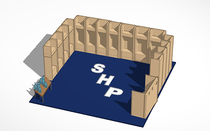 3D design hockey locker room - Tinkercad