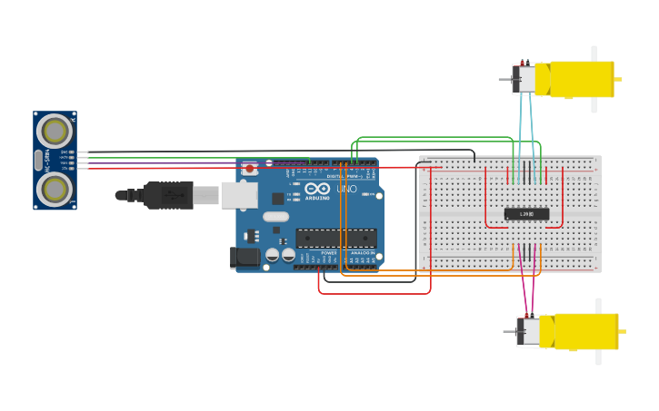 Circuit design Obstacle avoidance Robot | Tinkercad