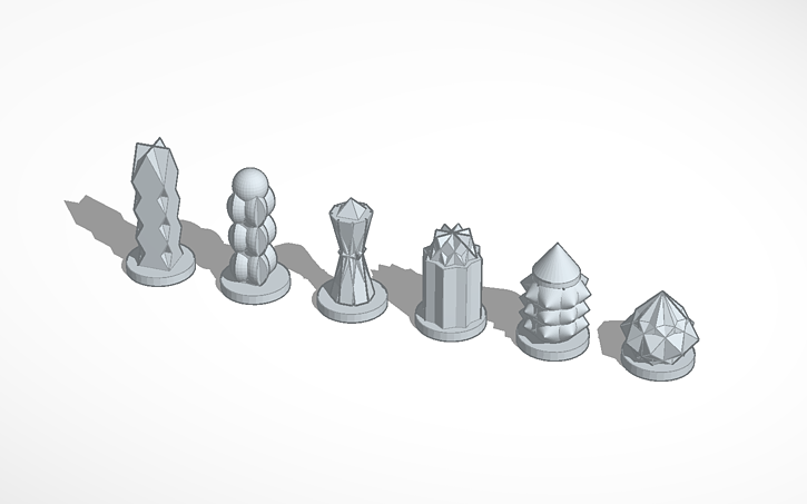 3D design Geometric #Chess Set | Tinkercad