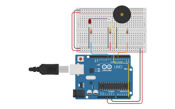 Circuit design BUZZER Y SENSOR DE FUEGO | Tinkercad Circuit design BUZZER Y SENSOR DE FUEGO | Tinkercad