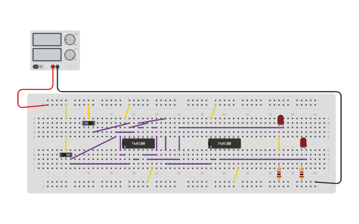 Circuit design Half Adder Using NAND Gate - Tinkercad
