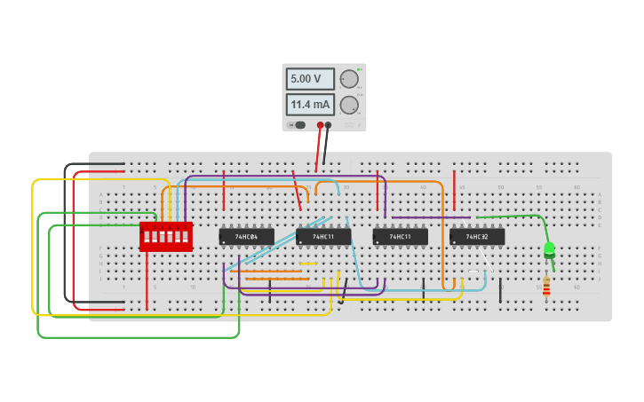 Circuit design 4X1 MUX - Tinkercad