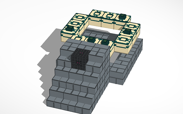 3D design somewhat detailed end portal - Tinkercad