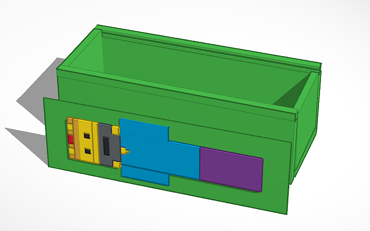 3d Design Minecraft Sliding Lid Pencil Case Tinkercad