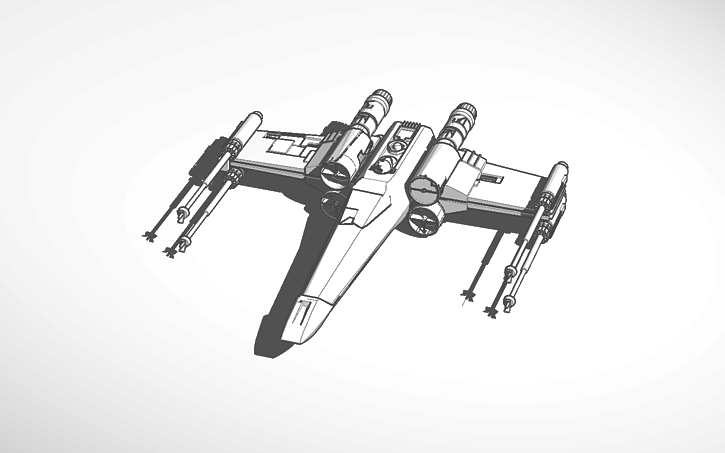 3D design X-Wing Start Wars - Tinkercad