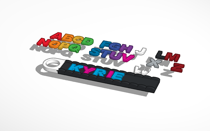 3D design Lesson: Key ring, letters! result | Tinkercad