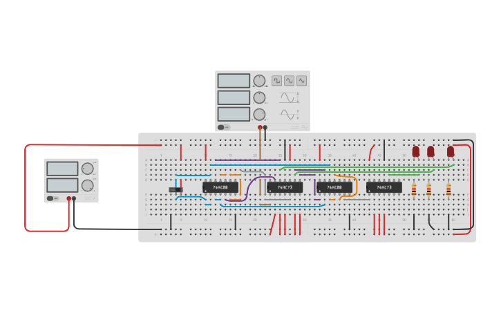 Circuit Design 3 Bit Up Down Asynchronous Counter Tinkercad