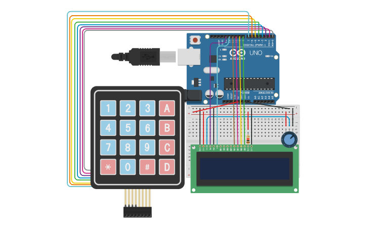 Circuit design Copy of Arduino Baisc Calculator - Tinkercad