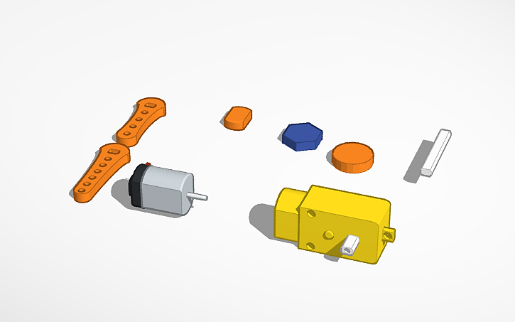 3d Design Yellow Gearhead Motor Tinkercad