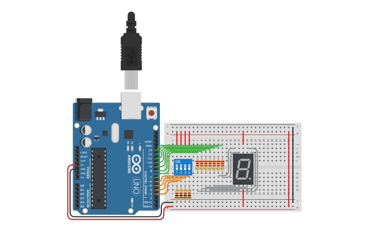 Circuit design Binario-Hexadecimal - Tinkercad
