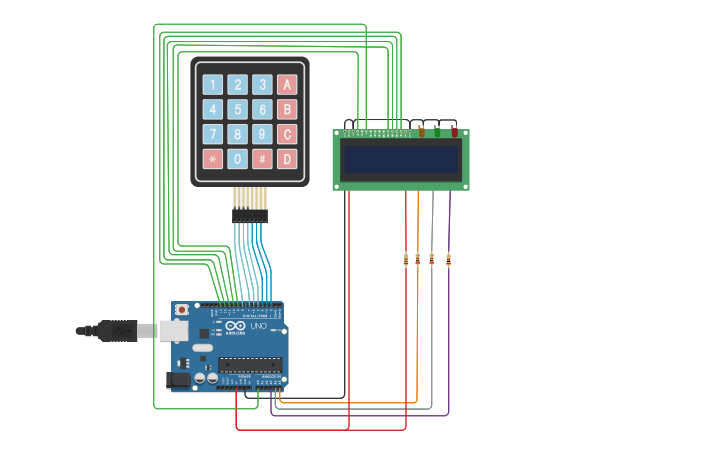 Circuit design Lab 4 keypad | Tinkercad