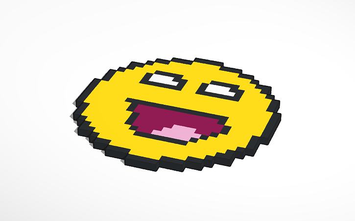 3D design Pixelated derp face | Tinkercad