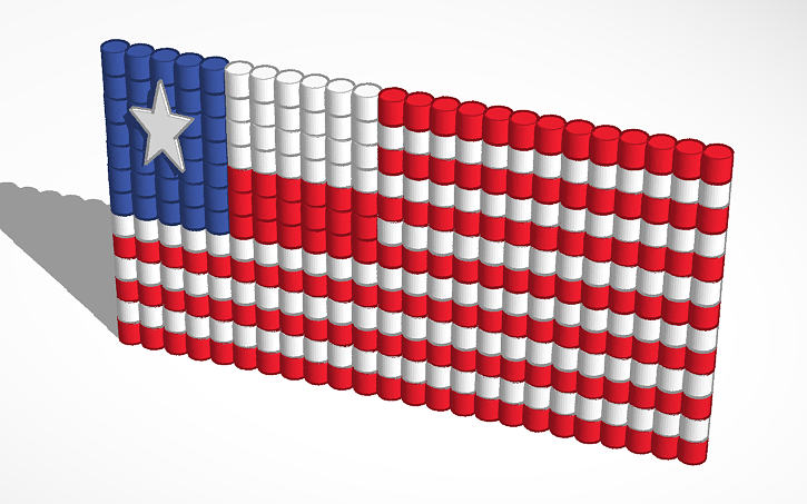 3D design US/Texas flag | Tinkercad