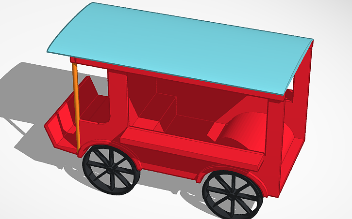 3D design Snake oil Salesmen cart - Tinkercad