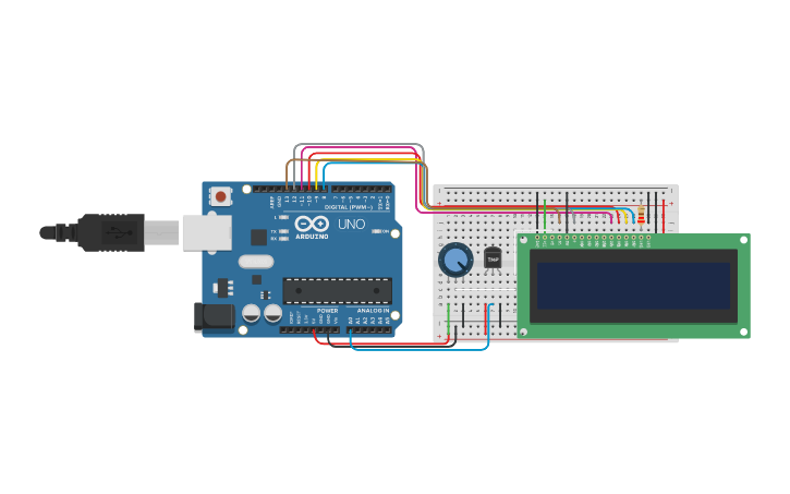 Circuit design Temperature sensor - Tinkercad