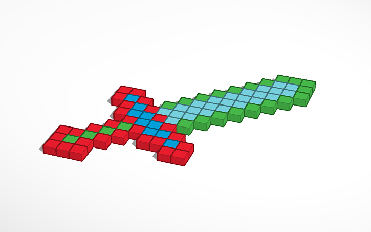 3D design Minecraft sword - Tinkercad