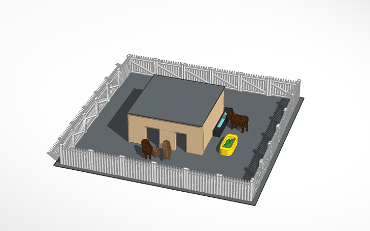 3D design Cow Farm - Tinkercad