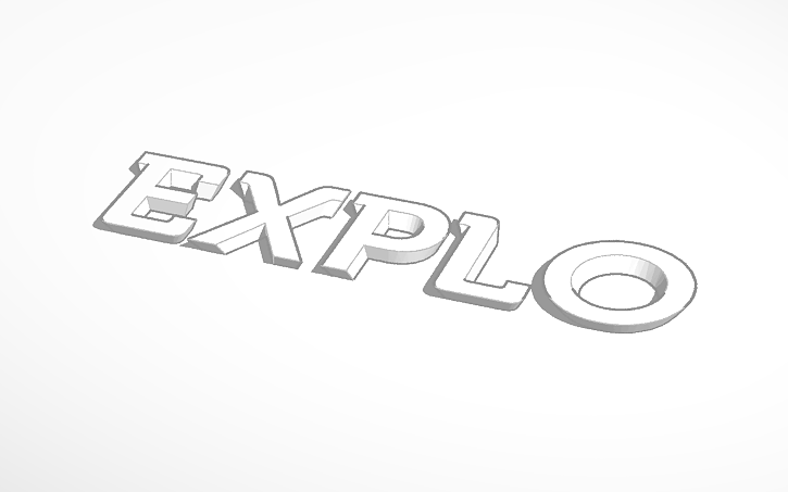 3D design Explo Skewed Logo for Vertical 3D Printing - Tinkercad