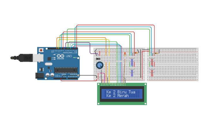 Circuit design Latihan LED RGB Lanjutan | Tinkercad Circuit design Latihan LED RGB Lanjutan | Tinkercad
