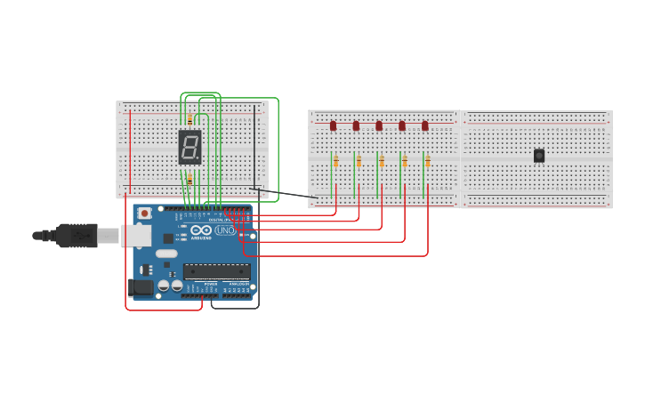 Circuit Design Countdown With Ardiuno Tinkercad