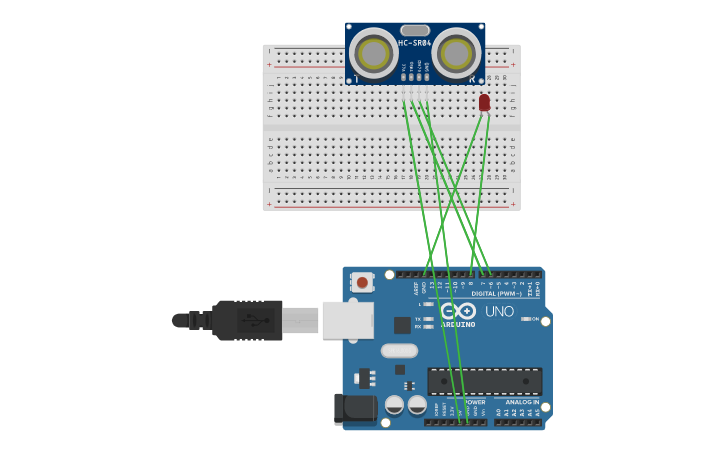 Circuit design Sensor Obstacle Arduino - Tinkercad